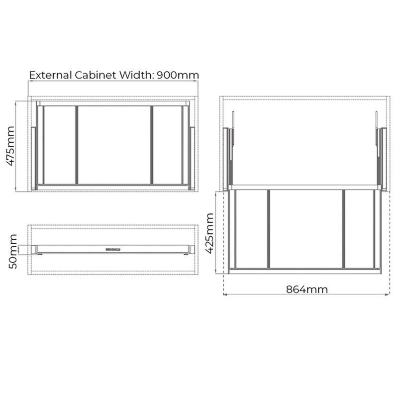 B Series Adjustable Pull-Out Wardrobe Storage Tray | Temple & Webster