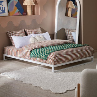 Temple Webster White Brienne Steel Bed Frame