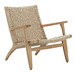 Continental Designs Hans Wegner Replica Oak Wood & Rattan Lounge Chair ...