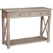S & G Furniture X-Brace 2 Drawer Oak Wood Console Table | Temple & Webster