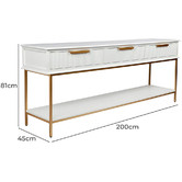 Rexington Home Azula 3 Drawer Console Table | Temple & Webster