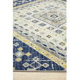 Network Rugs Navy & Ivory Diamond Vintage Look Rug | Temple & Webster