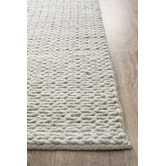 Network Rugs Caterina Grey Hand Woven Sumac Weave Wool & Viscose Rug ...