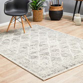 Network Rugs Cream & Grey Transitional Distressed Rug | Temple & Webster
