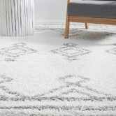 Network Rugs White & Silver Mahdi Berber Power-Loomed Shag Rug | Temple ...
