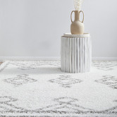 Network Rugs White & Silver Mahdi Berber Power-Loomed Shag Rug | Temple ...
