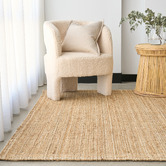 Natural Madras Marlo Hand-Loomed Jute Rug | Temple & Webster
