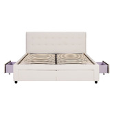 Mikasa Furniture June Faux Leather Bed Frame with 4 Drawers | Temple ...