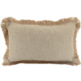 SageLane Fringed Rectangular Linen Cushion | Temple & Webster