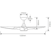 122cm Sable DC Ceiling Fan | Temple & Webster