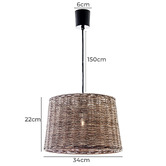 Thabisa Lighting Ahmad Rattan Drum Pendant | Temple & Webster