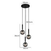 Lunescent_Lighting Trattino Glass Orb 3 Light Cluster Pendant | Temple ...