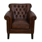The Decor Store Chocolate Leather Arm Chair | Temple & Webster