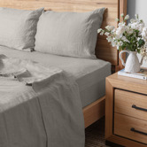 Campana Collective Solid French Linen Sheet Set | Temple & Webster