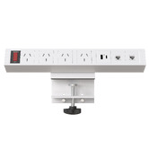 Office Fleet Black Clamp Power Board | Temple & Webster