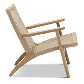 Continental Designs Hans Wegner Replica Oak Wood & Rattan Lounge Chair ...