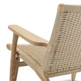 Continental Designs Hans Wegner Replica Oak Wood & Rattan Lounge Chair ...