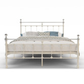 Rawson & Co White & Chrome Elizabeth Steel Bed | Temple & Webster