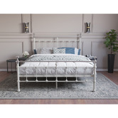 Rawson & Co White & Chrome Elizabeth Steel Bed | Temple & Webster