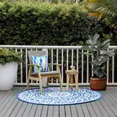 Home & Lifestyle Floral Indoor/Outdoor Round Rug | Temple & Webster