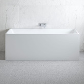 Cubiz Gloss White Acrylic Freestanding Bath | Temple & Webster