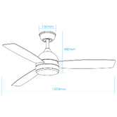 BraxtonHome Baptiste 132cm DC Ceiling Fan with Light | Temple & Webster