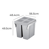 Elite Valet 90L Steel Twin Slide Out Waste Bin | Temple & Webster
