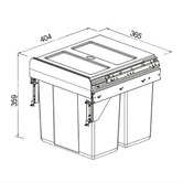 Elite Valet 32L Steel Twin slide Out Waste Bin | Temple & Webster