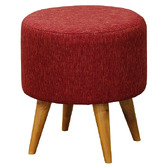 LaVerde Round Upholstered Ottoman | Temple & Webster