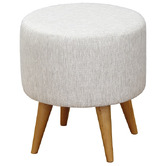 LaVerde Round Upholstered Ottoman | Temple & Webster