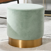 Brooklyn and Bella Small Milan Velvet Ottoman | Temple & Webster