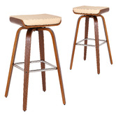 Rowland & Archibald Ruby Timber Barstools | Temple & Webster