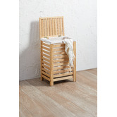 Temple & Webster Grayson Rubberwood Laundry Hamper