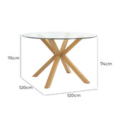 Temple & Webster 120cm Charlie Round Glass Dining Table