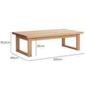 Temple & Webster 120cm Ski-Leg Oak Wood Coffee Table