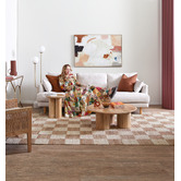 Temple & Webster Clover Mango Wood Pillar Leg Coffee Table