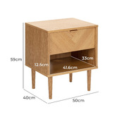 Temple & Webster 3 Piece Dion Herringbone Bedroom Furniture Set