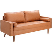 Temple & Webster Tan Stockholm Faux Leather Sofa