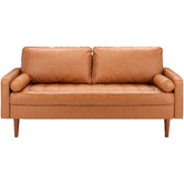 Temple & Webster Tan Stockholm Faux Leather Sofa