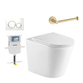 Temple & Webster Myles Rimless Quiet Flush Wall-Faced Toilet Pan ...