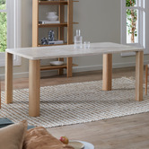 Temple & Webster Ronan Travertine Stone Dining Table