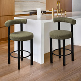 Temple & Webster 66.5cm Roselin Boucle Bar Stools