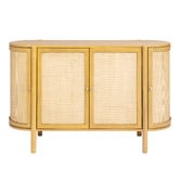 Temple & Webster Alexandra Curved Mango Wood & Rattan Sideboard