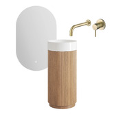 Temple & Webster Nomad 410mm Freestanding Pedestal Package with Wall ...