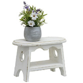 High St. White Antique-Style Fir Wood Footstool | Temple & Webster