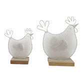 High St. 2 Piece Natural & White Chooks Ornament Set | Temple & Webster
