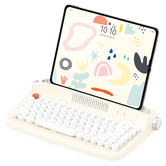 TimeTreasureHome Retro Bluetooth Wireless Keyboard with Tablet Holder ...