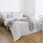 LoomLiving White Loom Bamboo & Cotton Quilt Cover Set | Temple & Webster