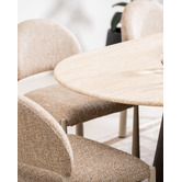 Theia Travertine-Look Dining Table | Temple & Webster