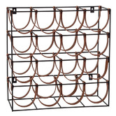 The Home Collective Orwell 16 Bottle Iron & Leather Wine Rack | Temple ...